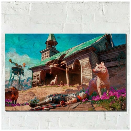 Картина интерьерная на рельефной доске, рисунок ОСП игра Far Cry New Dawn - 11591