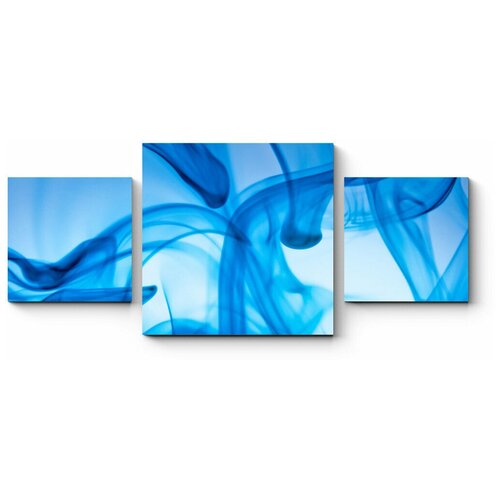 Модульная картина Многогранный синий 150x64