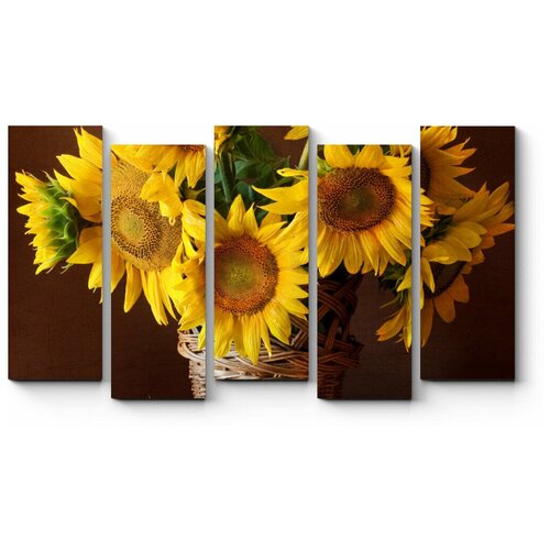 Модульная картина Солнечные цветы 160x92