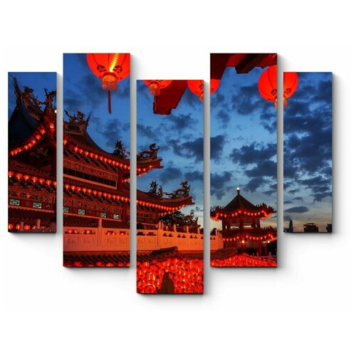 Модульная картина Храм Тянь Хоу в сумерках151x123