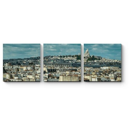 Модульная картина Над крышами Парижа170x57