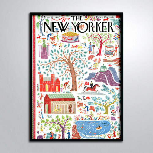 Постер в раме/Постер для интерьера/Плакат Винтажный Журнал Нью Йоркер The NEW YORKER 25 май 1940г