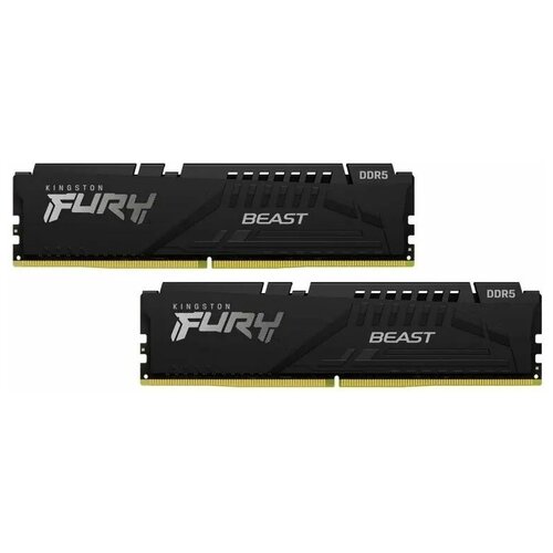 Модуль памяти Kingston 32GB (2x16GB) DDR5 5200 DIMM FURY Beast Black EXPO Gaming Memory KF552C36BBEK2-32 Non-ECC, CL36 , 1.25V, 1RX8