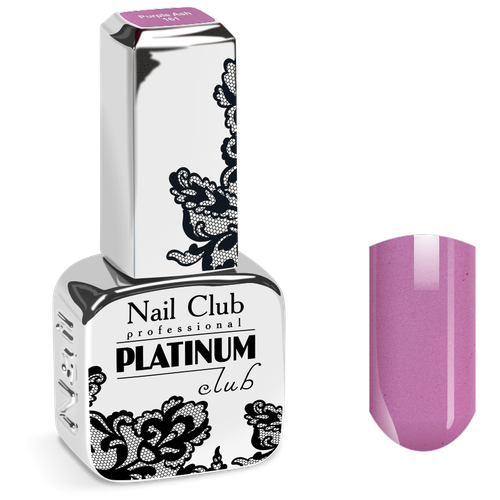 Nail Club professional Эмалевый гель-лак для ногтей с липким слоем PLATINUM CLUB 161 Purple Ash, 13 мл.