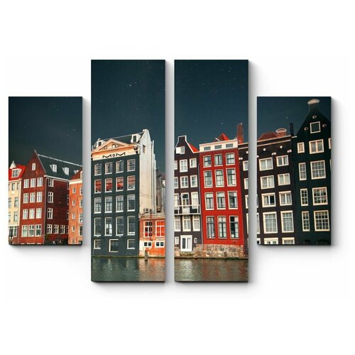 Модульная картина Амстердам в свете звезд 120x90