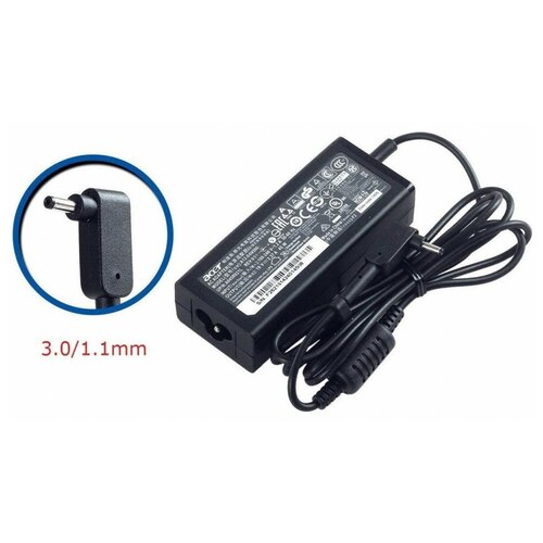 Зарядное устройство для ноутбука Acer TravelMate P2 TMP215-52-32WA, 19V - 2,37А, 45 Вт (Штекер: 3.0-1.1мм) Slim