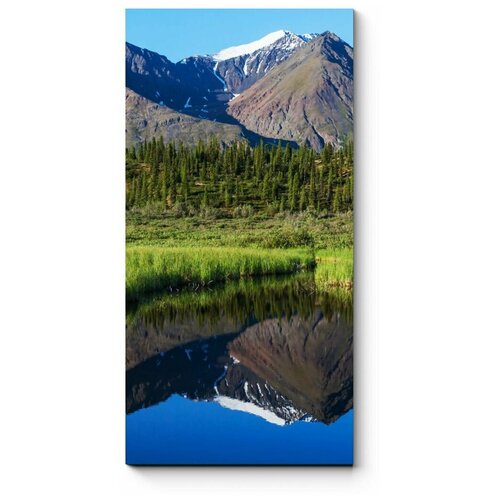 Модульная картина Спокойное озеро среди тундры 50x100