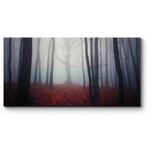 Модульная картина Осенний лес туманным утром 40x20