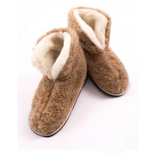 Тапочки Wool Lamb, размер 42-43, коричневый, бежевый