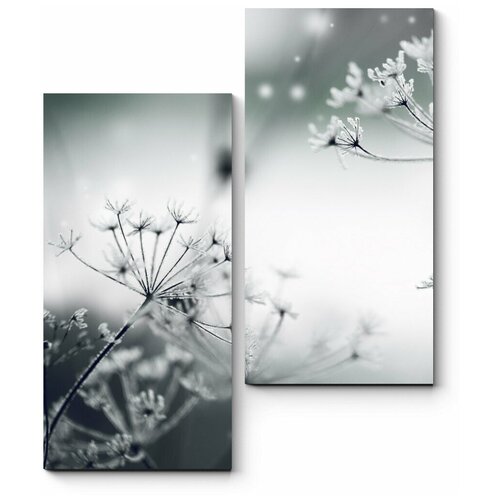 Модульная картина Замерзшие цветы 100x125