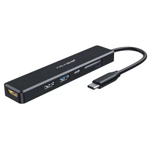 Хаб Acasis CM069 5 в 1 Type-C HUB to 4K HDMI + USB 3.0 + USB 2.0 + PD + SD + MicroSD, черный