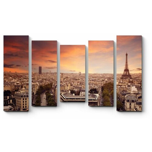 Модульная картина Прекрасный Париж с высоты 120x72
