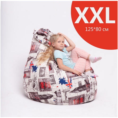 Кресло-мешок АртБинБэг, ткань велюр с принтом, размер XXL