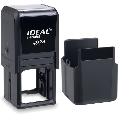 Оснастка автоматическая для печати Ideal 4924, 40х40 мм, черный корпус, синяя штемпельная подушка