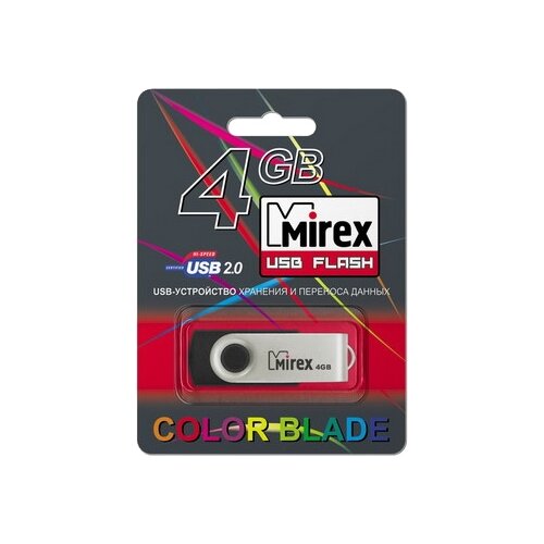 Флешка Mirex SWIVEL RUBBER 4 ГБ