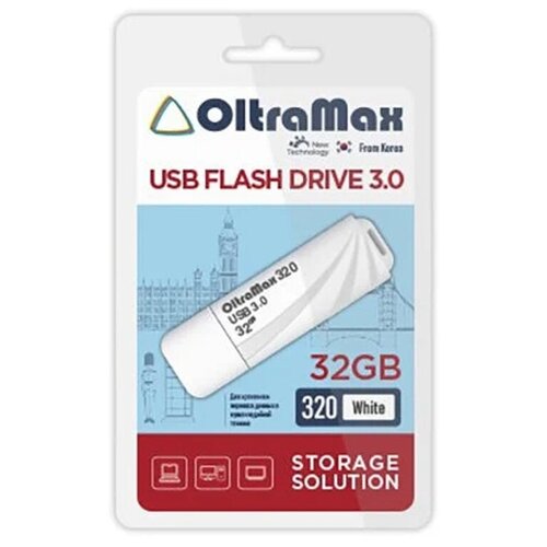 USB Flash Drive 32GB - OltraMax 320 3.0 OM-32GB-320-White