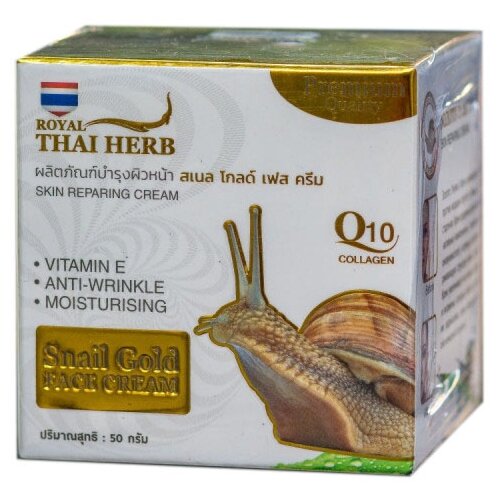  крем Royal Thai Herb Snail Gold Face Skin Reparing Cream Золото улитка Для лица и декольте, 50 мл