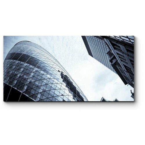 Модульная картина Серое небо Лондона в зеркале небоскреба 40x20