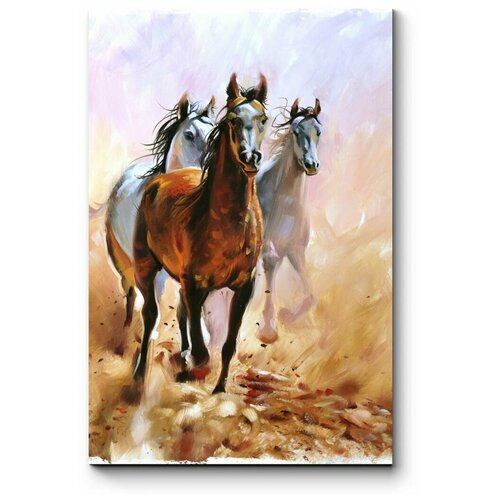 Модульная картина Трио бегущих по пустыне 40x60