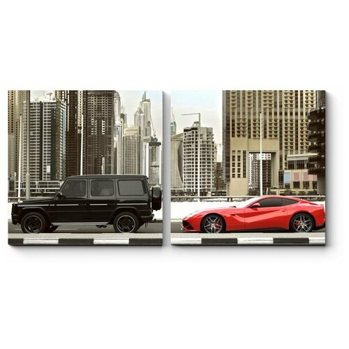 Модульная картина Роскошные автомобили в Дубае120x60