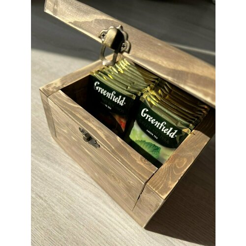 Коробка (шкатулка-органайзер) для хранения чая (чайных пакетиков) и кофе, TB-001-1