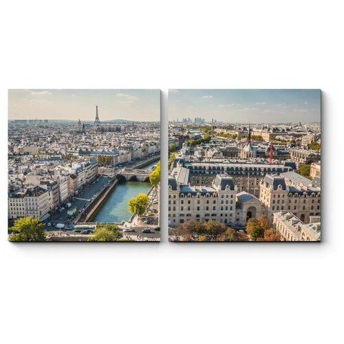 Модульная картина Пролетая над Парижем100x50