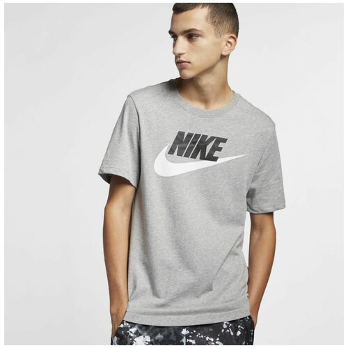 Футболка спортивная NIKE M NSW TEE ICON FUTURA, размер L, серый