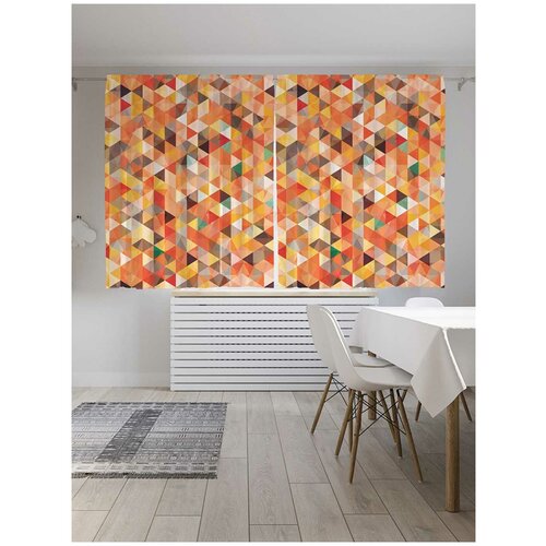 Классические шторы JoyArty "Мозаический хаос", серия Oxford DeLux, 2 полотна 145x180 см