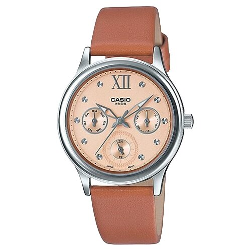 Наручные часы CASIO LTP-E306L-5A, серебряный, коричневый