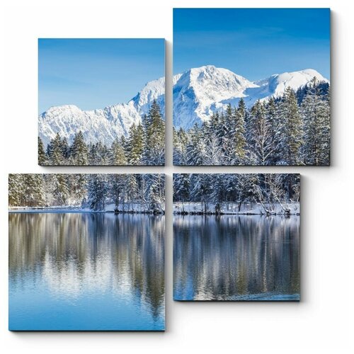 Модульная картина Красота горного озера 130x130