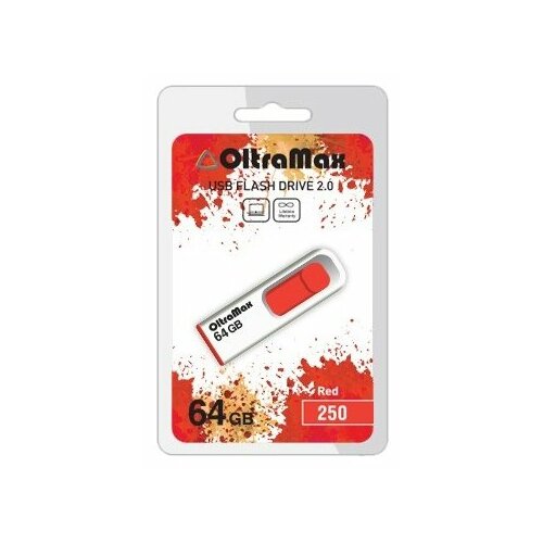 Флешка OltraMax 250 64 ГБ, red
