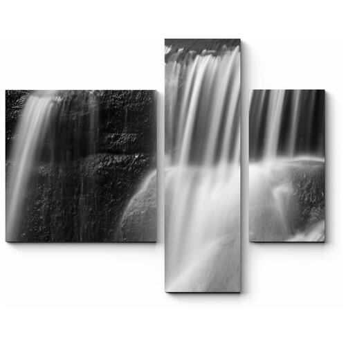 Модульная картина Монохромный водопад 110x91