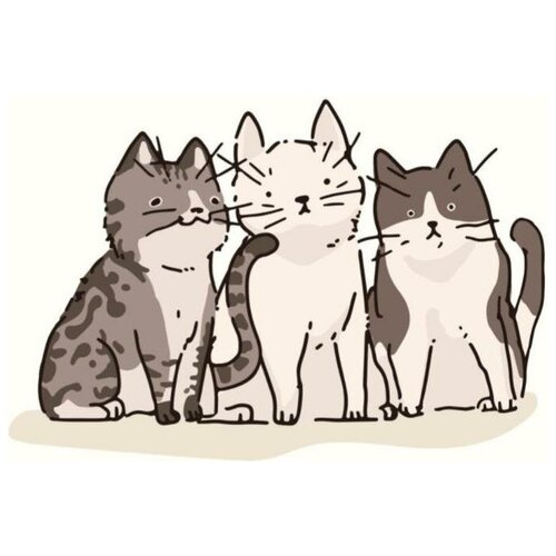 Постер / Плакат / Картина Кошки - Три котенка 40х50 см в подарочном тубусе