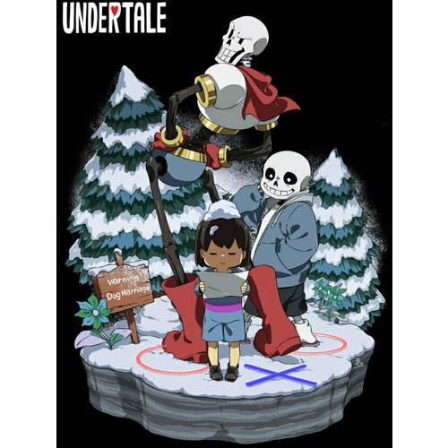 Плакат, постер на бумаге Undertale-Sans, Papyrus/игровые/игра/компьютерные герои персонажи. Размер 21 х 30 см