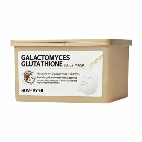 SOME BY MI GALACTOMYCES GLUTATHIONE DAILY MASK 30ea Ежедневная тканевая маска для лица с галактомисисом и глутатионом 30шт