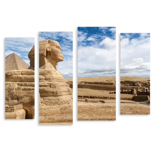 Модульная картина на холсте "Египетские пирамиды" 90x67 см