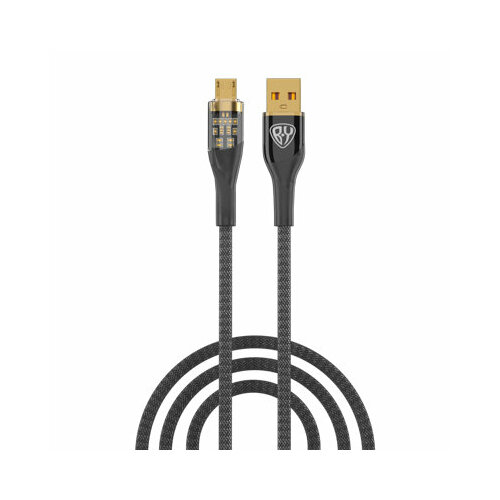 By кабель для зарядки space cable techno micro usb, 1 м, 3а, быстрая зарядка qc3.0, черный