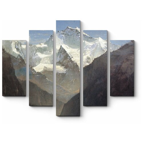 Модульная картина Вид в Швейцарских Альпах, Алексей Саврасов 75x60