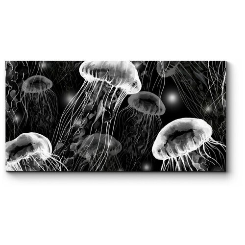 Модульная картина Черно-белые медузы 110x55