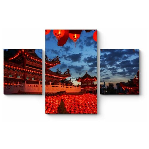 Модульная картина Храм Тянь Хоу в сумерках150x98