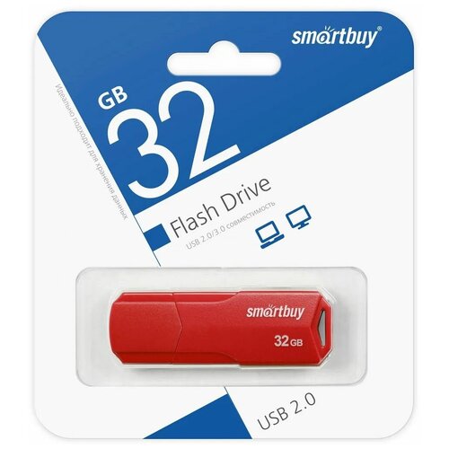 Память USB 32Gb Smart Buy Clue красный 2.0 (SB32GBCLU-R)