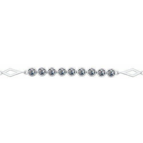 Браслет Diamant online, серебро, 925 проба, фианит, длина 18.5 см.