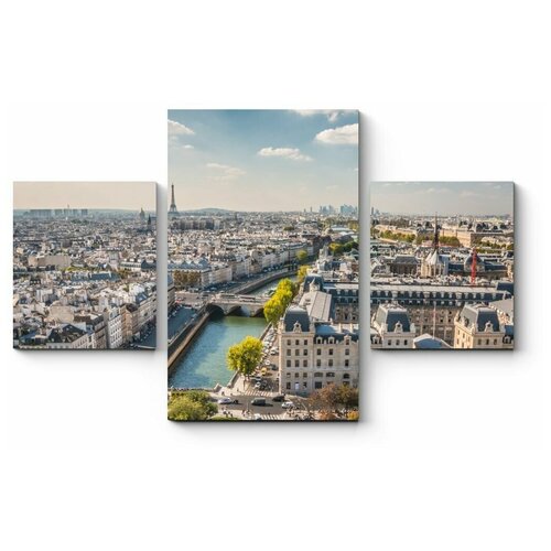 Модульная картина Пролетая над Парижем120x78