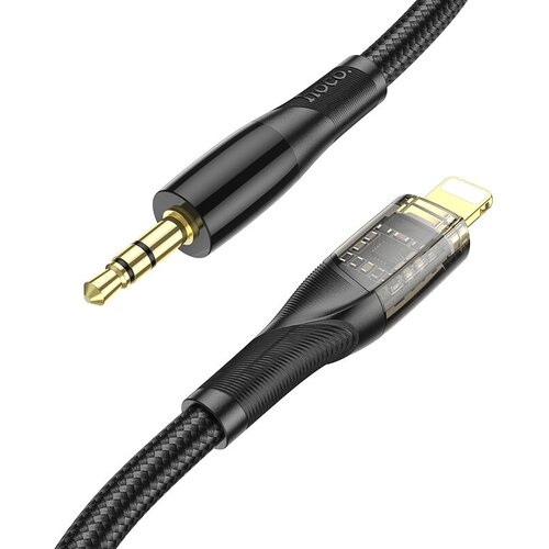 Переходник HOCO UPA25 AUX audio 3.5 mm (Jack) to Lightning 8pin, черный