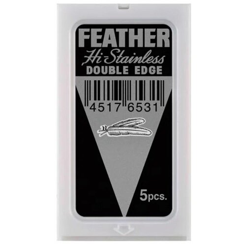 Классические Лезвия "FEATHER" HI Stainless Platinum (1 пачка * 5 лезвий)