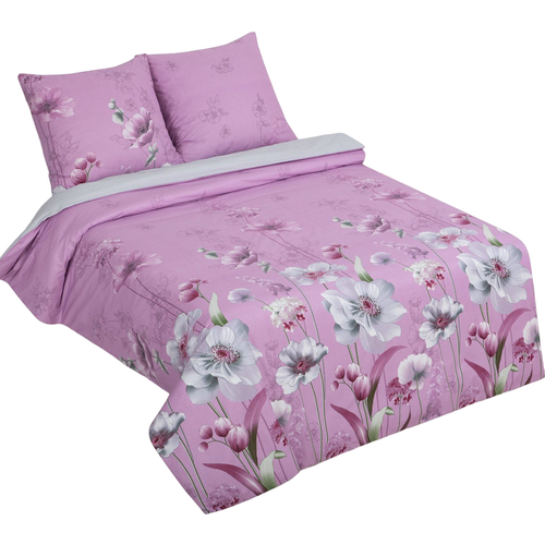 Комплект постельного белья АртПостель, «Рассвет» 1,5 спальный поплин, розовый, цветы