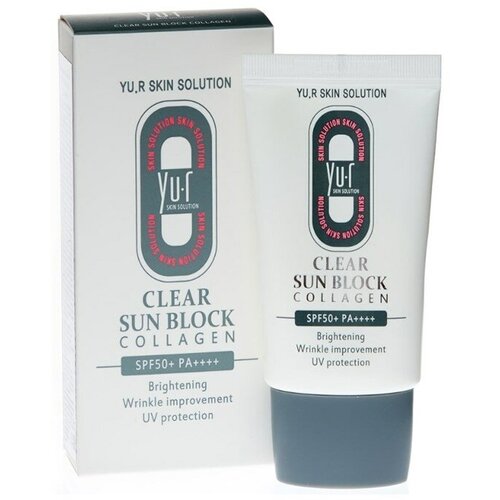 Солнцезащитный крем для лица Yu.R Clear Sun Block Collagen SPF 50+, 30 мл