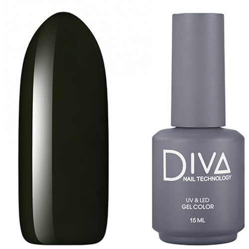 Гель-лак для ногтей Diva Nail Technology плотный, темный, насыщенный, зеленый, 15 мл