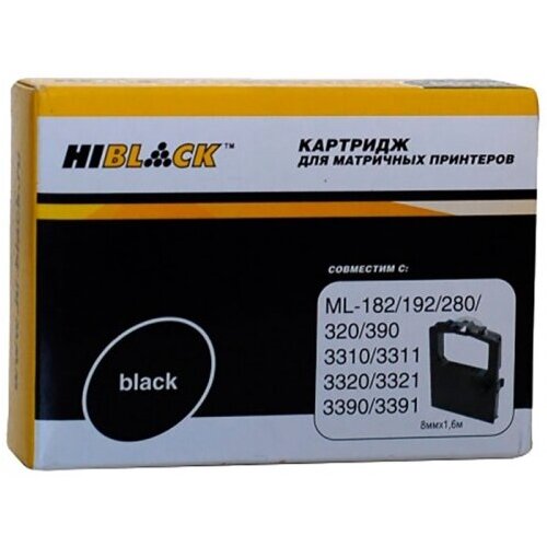Картридж Hi-Black для Oki Microline 182/320/192/193/321/390/3310/3311/3320, Bk, б/шва,1,6м, черный