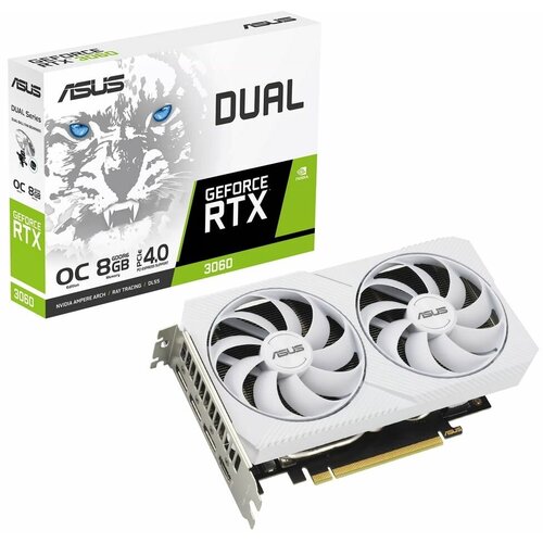 Видеокарта ASUS (DUAL-RTX3060-O8G-WHITE) GeForce RTX 3060 8GB DUAL WHITE OC 90YV0GB7-M0NA00